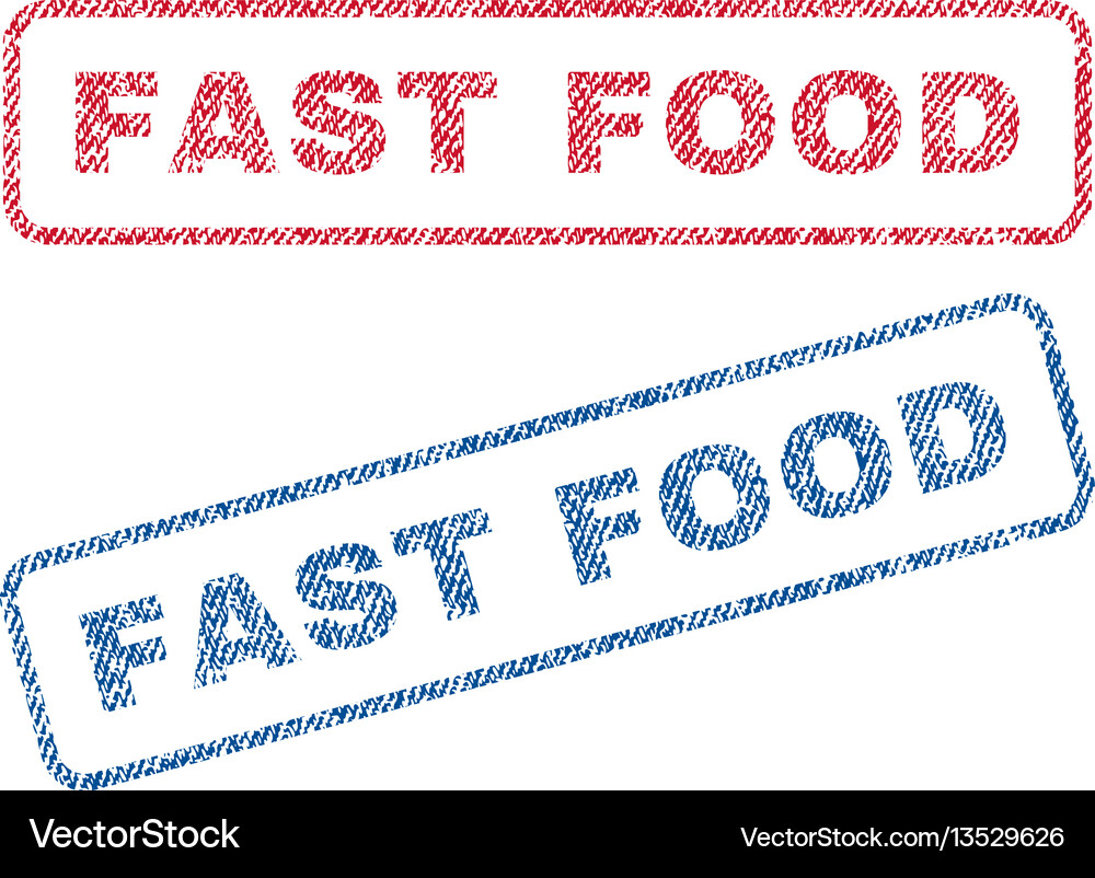 Fast food textile stamps Royalty Free Vector Image