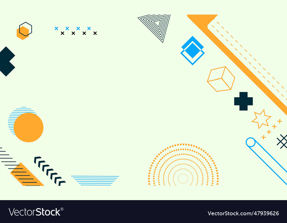 Flat geometric background template Royalty Free Vector Image