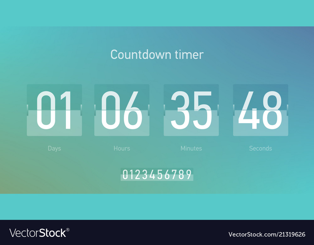 Flip countdown clock counter timer coming soon Vector Image