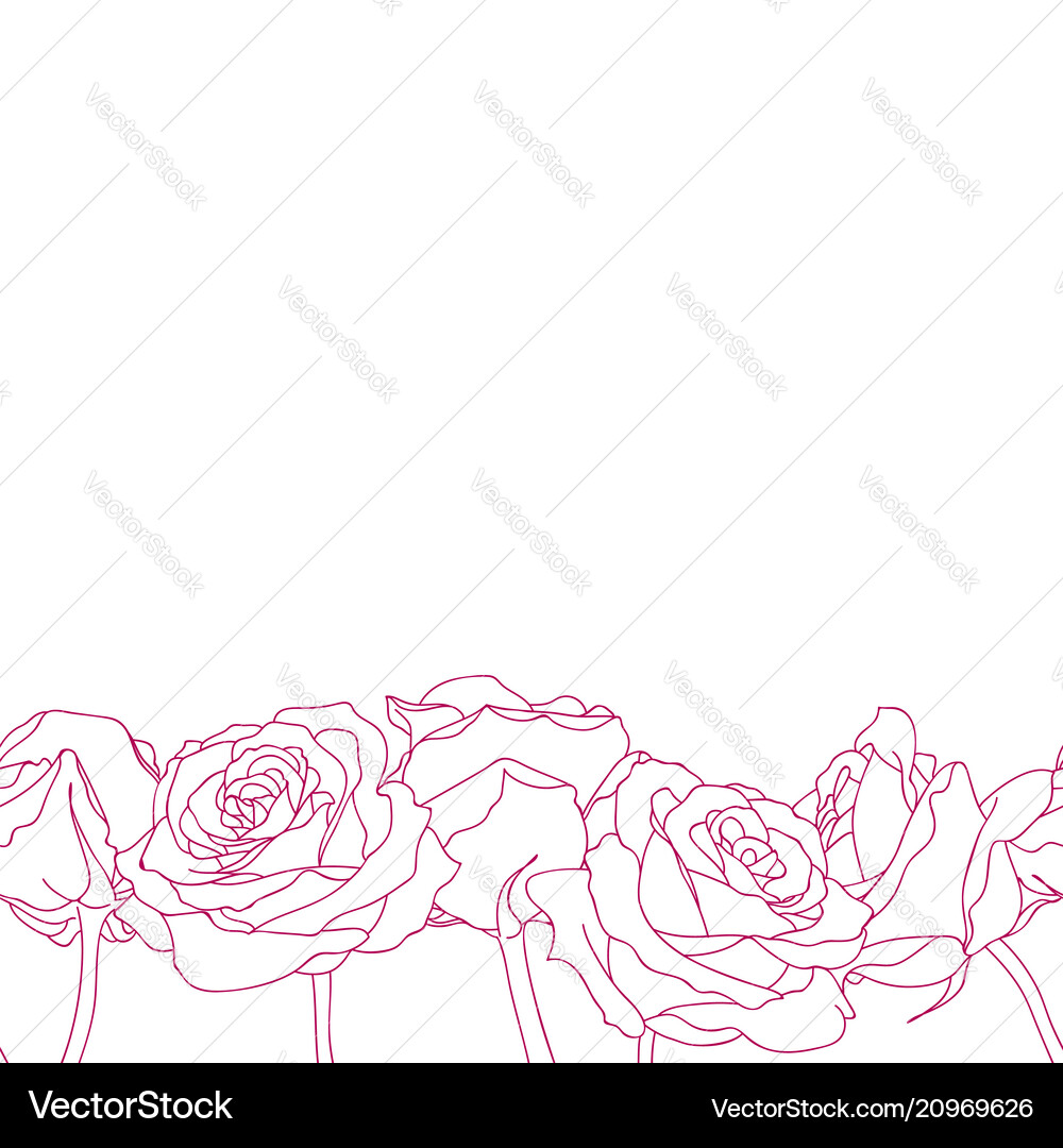 Floral Rose Border - Seamless Pattern Royalty Free Vector