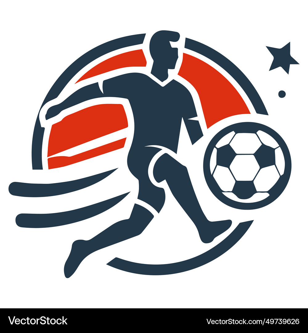 Football player running with ball Royalty Free Vector Image