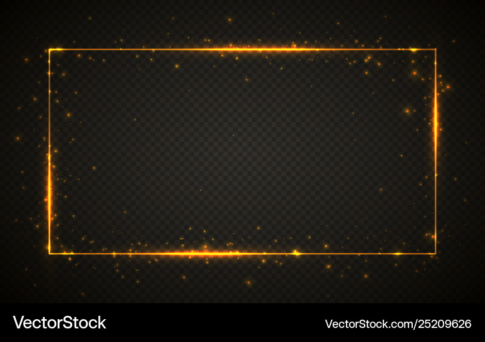 Gold shiny glitter glowing vintage frame Vector Image