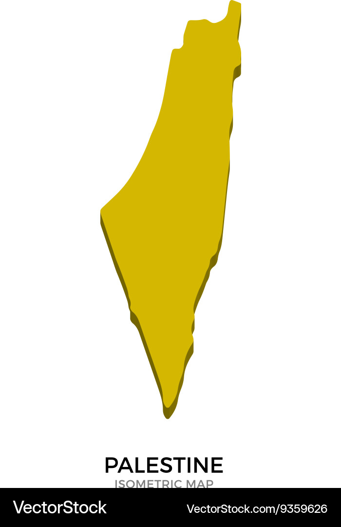 Isometric map of Palestine detailed Royalty Free Vector