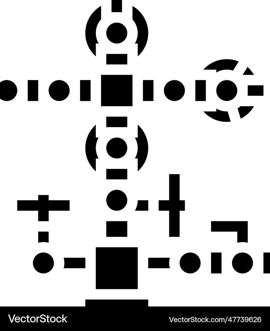 Oil wellhead petroleum engineer glyph icon Vector Image