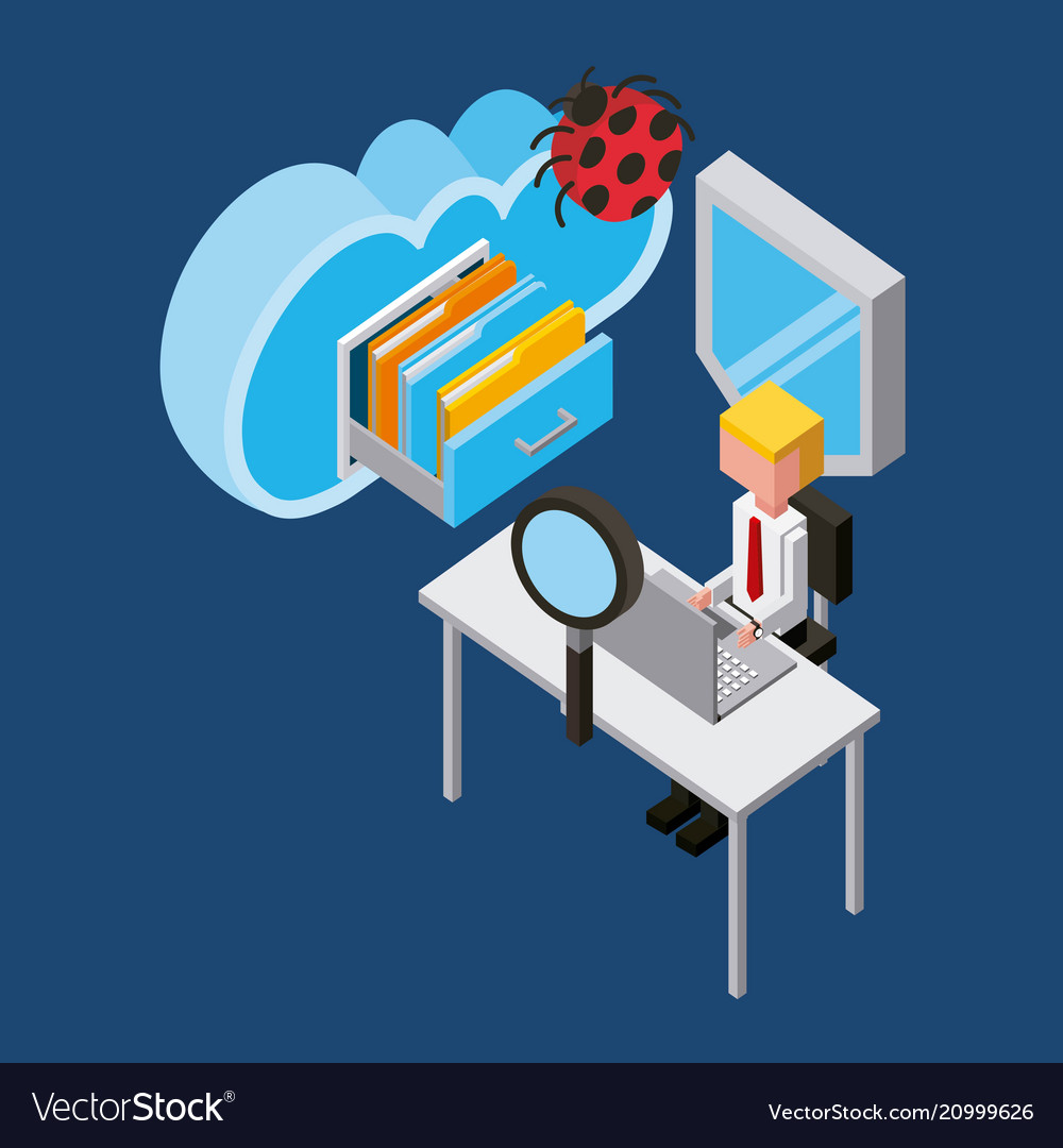 People cloud computing storage Royalty Free Vector Image