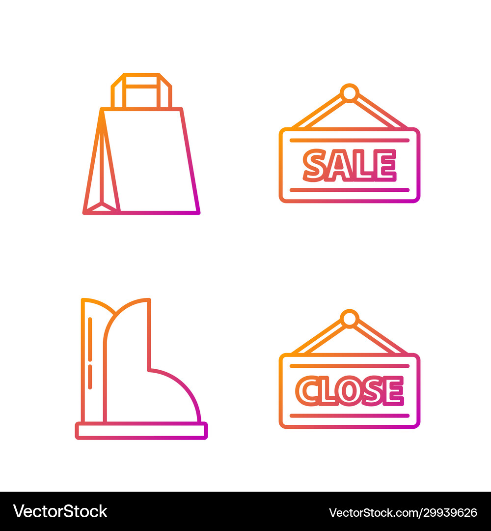 Set line hanging sign with closed waterproof Vector Image