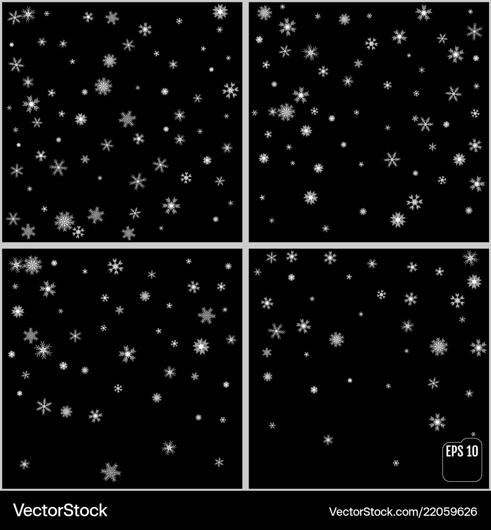Set of realistic falling snowflakes isolated Vector Image