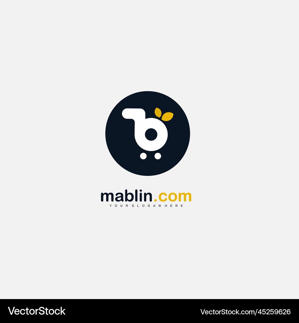Shop logo with letter b design icon template Vector Image