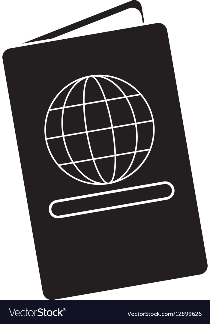 Silhouette Passport Identication Document Travel Vector Image