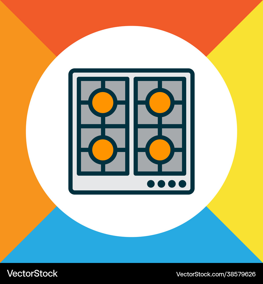 Stove icon colored line symbol premium quality Vector Image