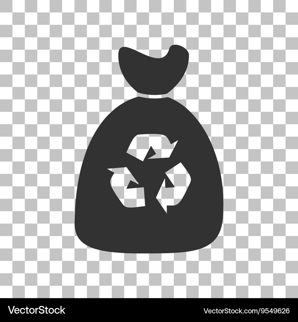 Trash bag icon dark gray on transparent Royalty Free Vector