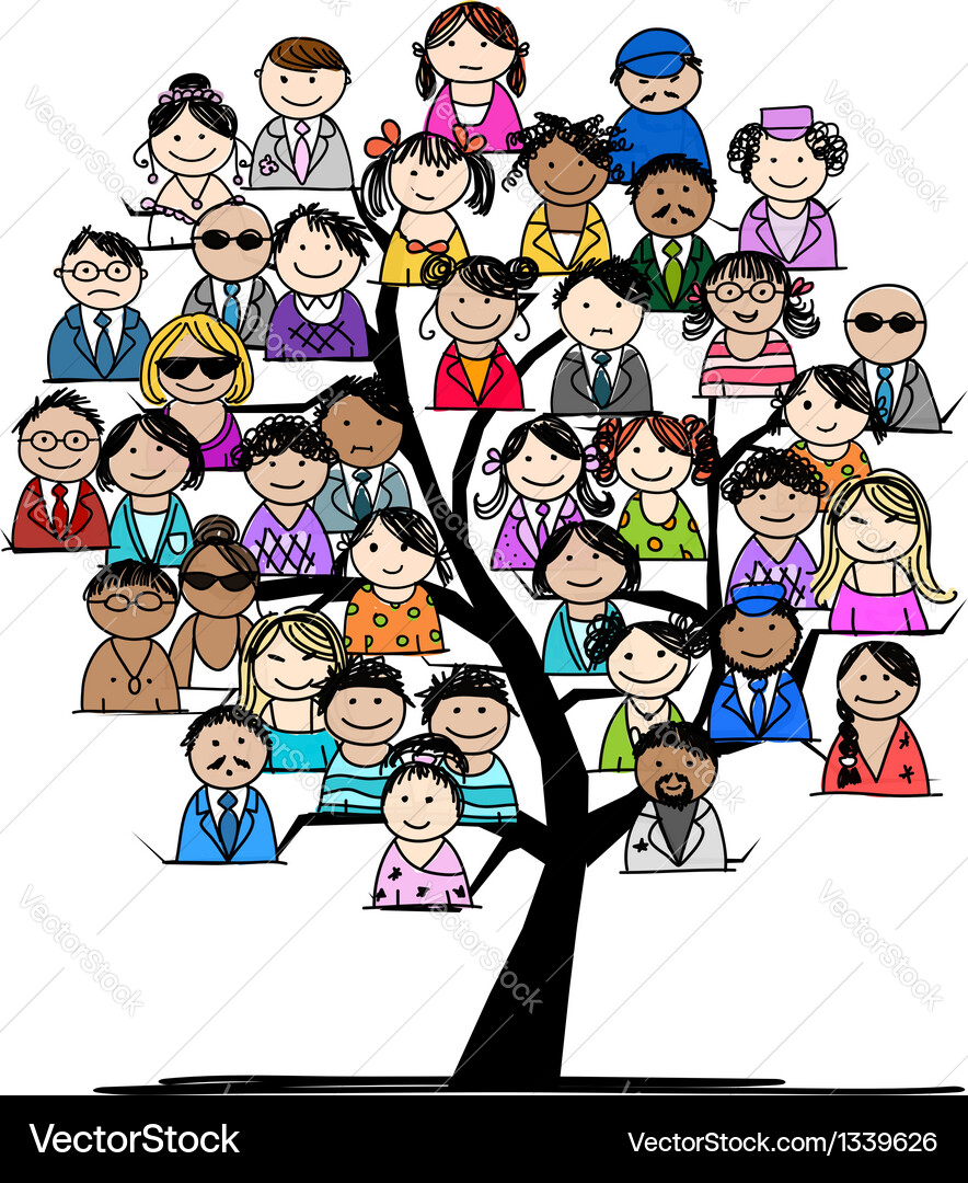 Tree with people icons for your design Royalty Free Vector