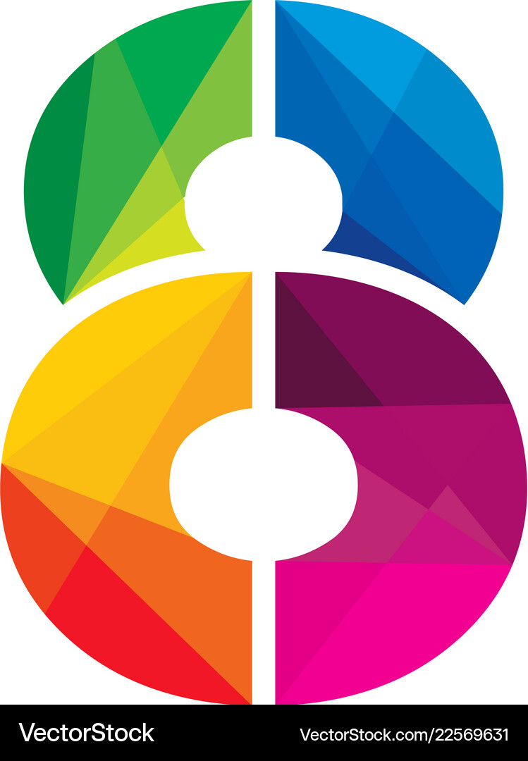 8 colorful letter logo icon design Royalty Free Vector Image