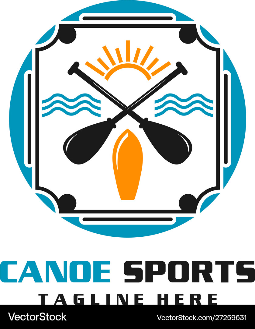 Canoe sports logo Royalty Free Vector Image - VectorStock