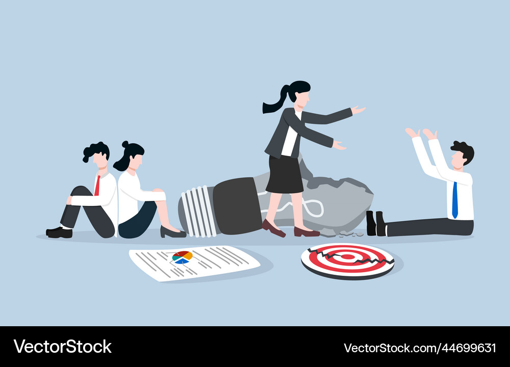 Colleagues in bad mood due to failure at work Vector Image