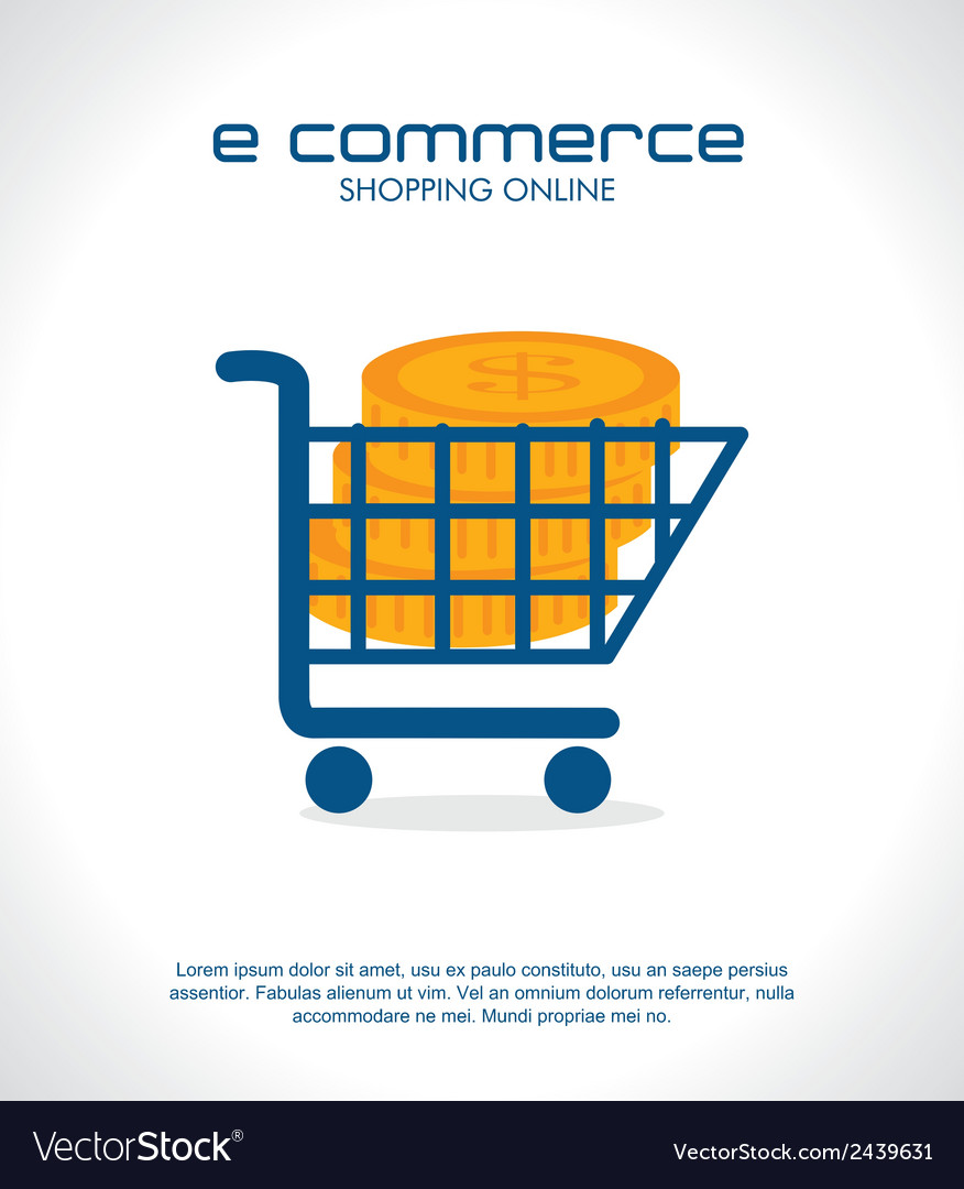 Ecommerce design over gray background Royalty Free Vector