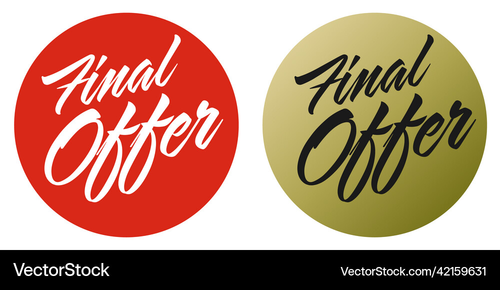 Final offer handwritten text on sale sticker Vector Image