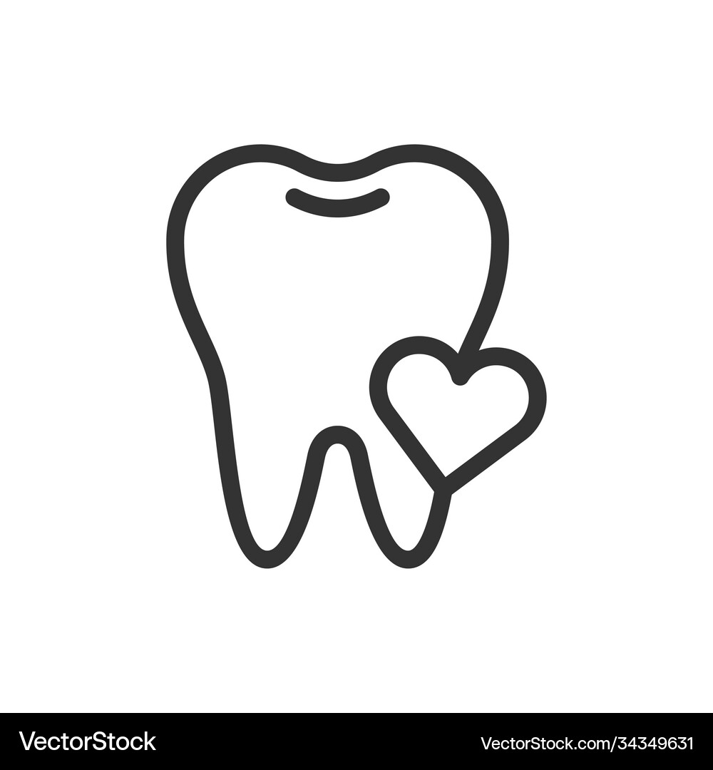 Heart healthy tooth cute icon Royalty Free Vector Image