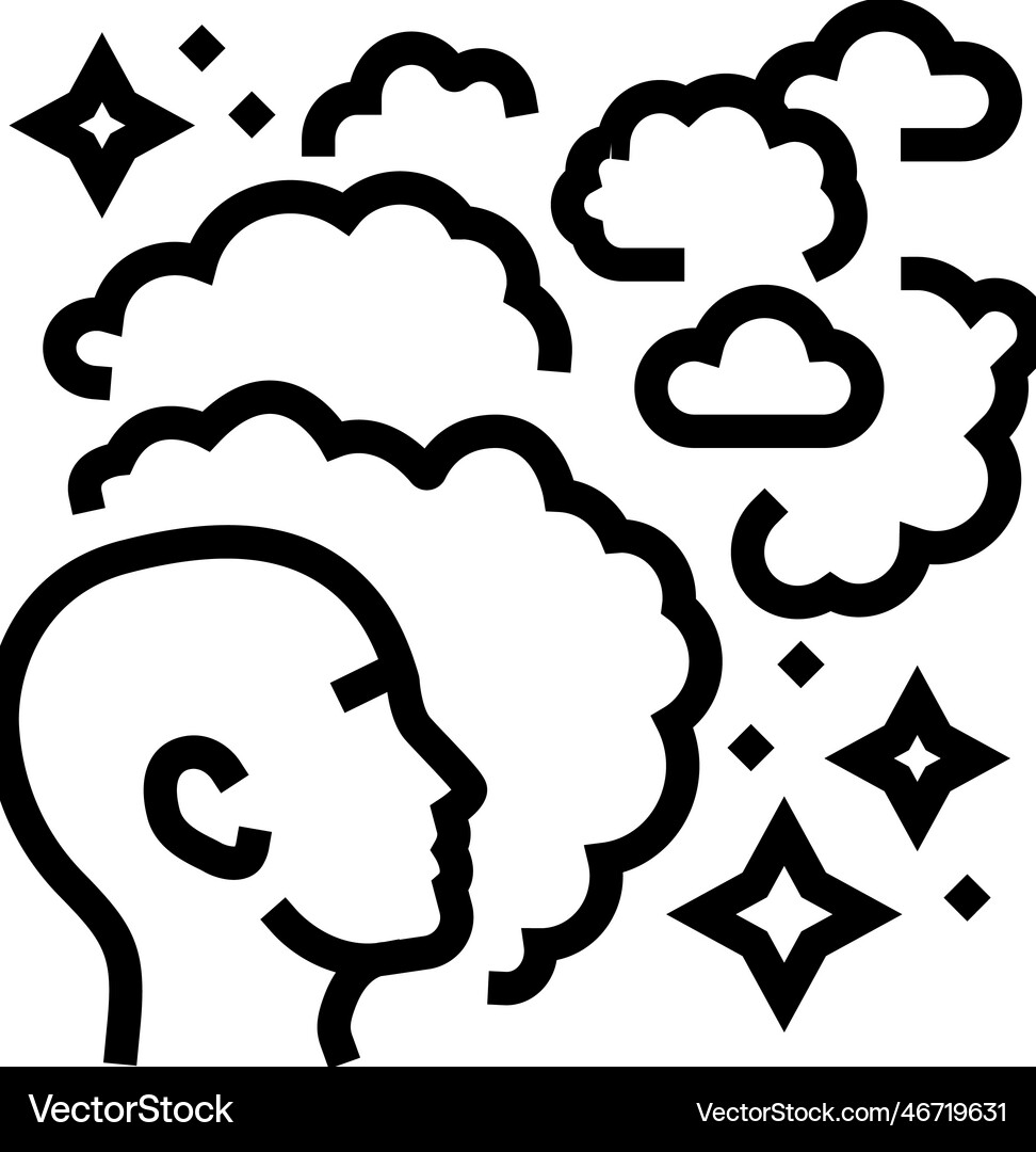Mindfulness meditation yoga line icon Royalty Free Vector