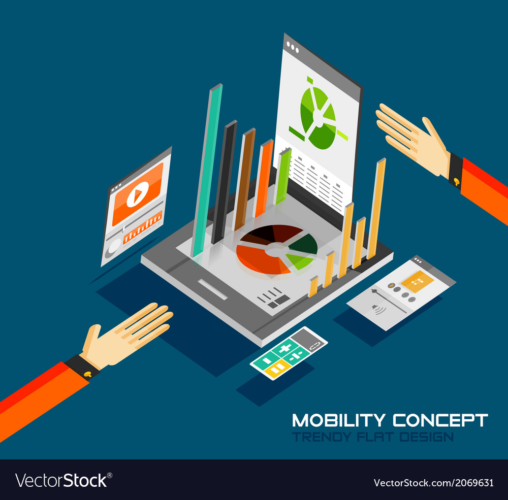 Mobility concept flat design Royalty Free Vector Image