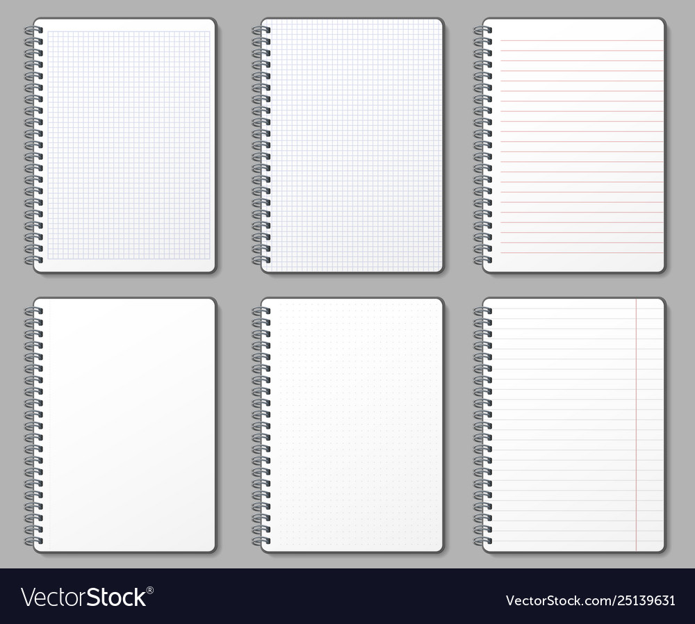 Notebook Page Lined And Dotted Pages Notebooks Vector Image