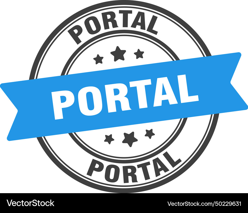 Portal stamp label on transparent Royalty Free Vector Image