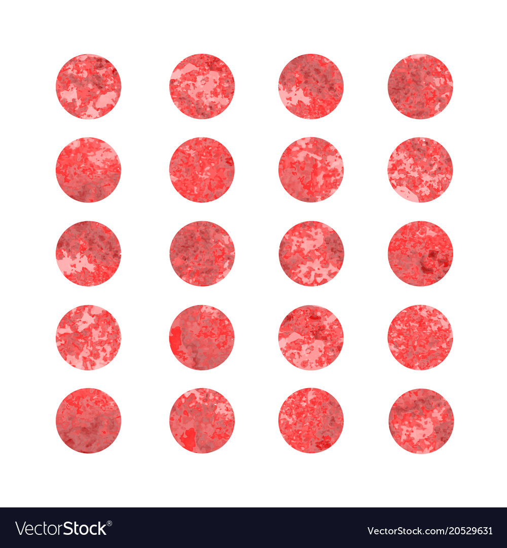 Set of red watercolor dots Royalty Free Vector Image