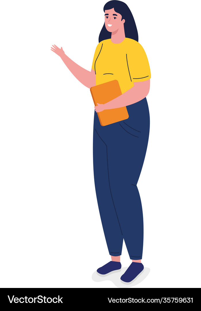 Young business woman with documents avatar Vector Image
