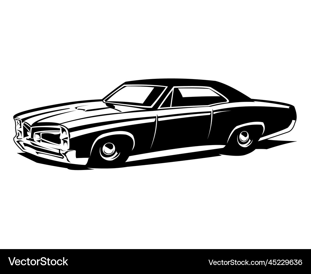 1970 chevy camaro car logo silhouette Royalty Free Vector