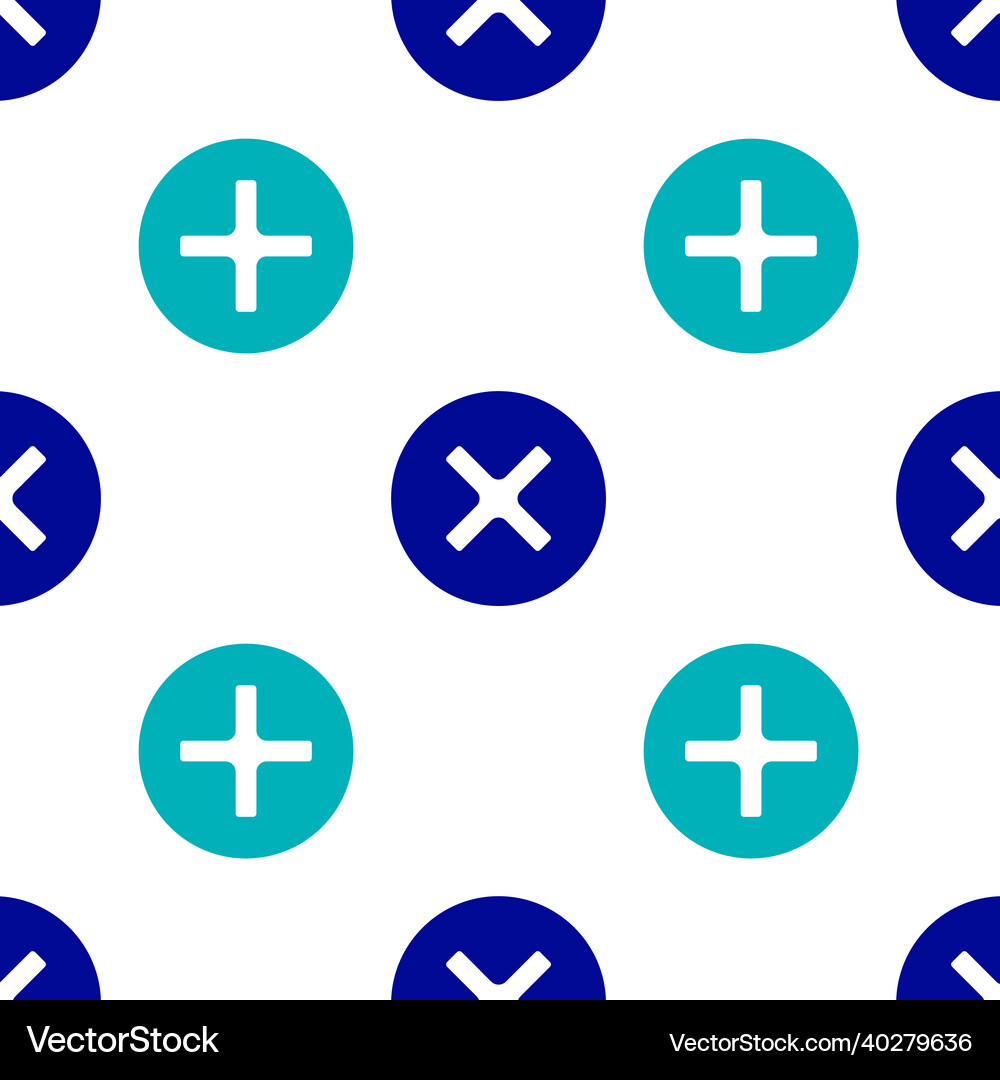 Blue x mark cross in circle icon isolated Vector Image
