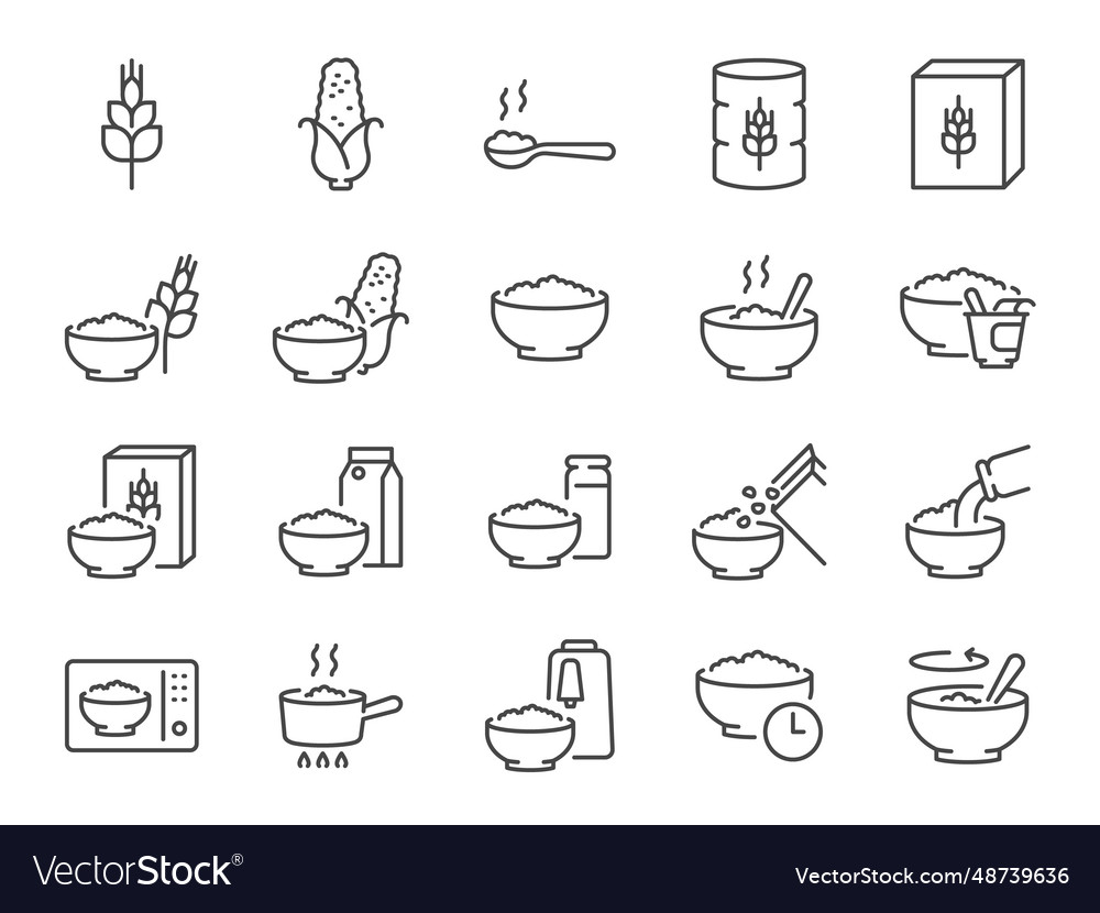 Breakfast icon set Royalty Free Vector Image - VectorStock