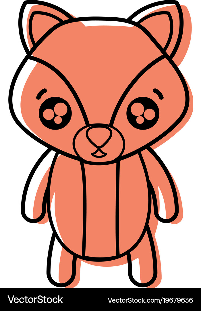 Color surprised fox cute wild animal Royalty Free Vector