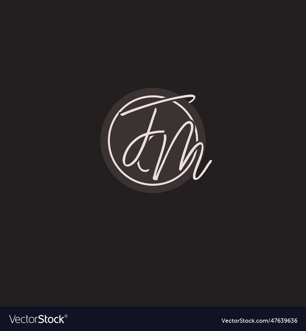 Initials fm logo monogram with simple circle line Vector Image