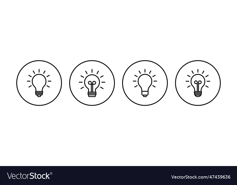 Lamp icon set light bulb icon idea symbol Vector Image