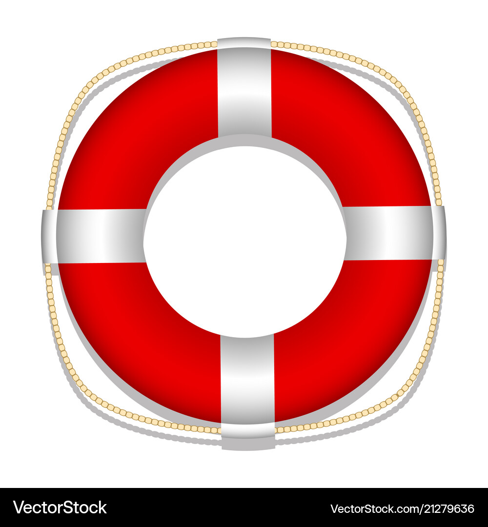 Lifebuoy white background isolated object Vector Image