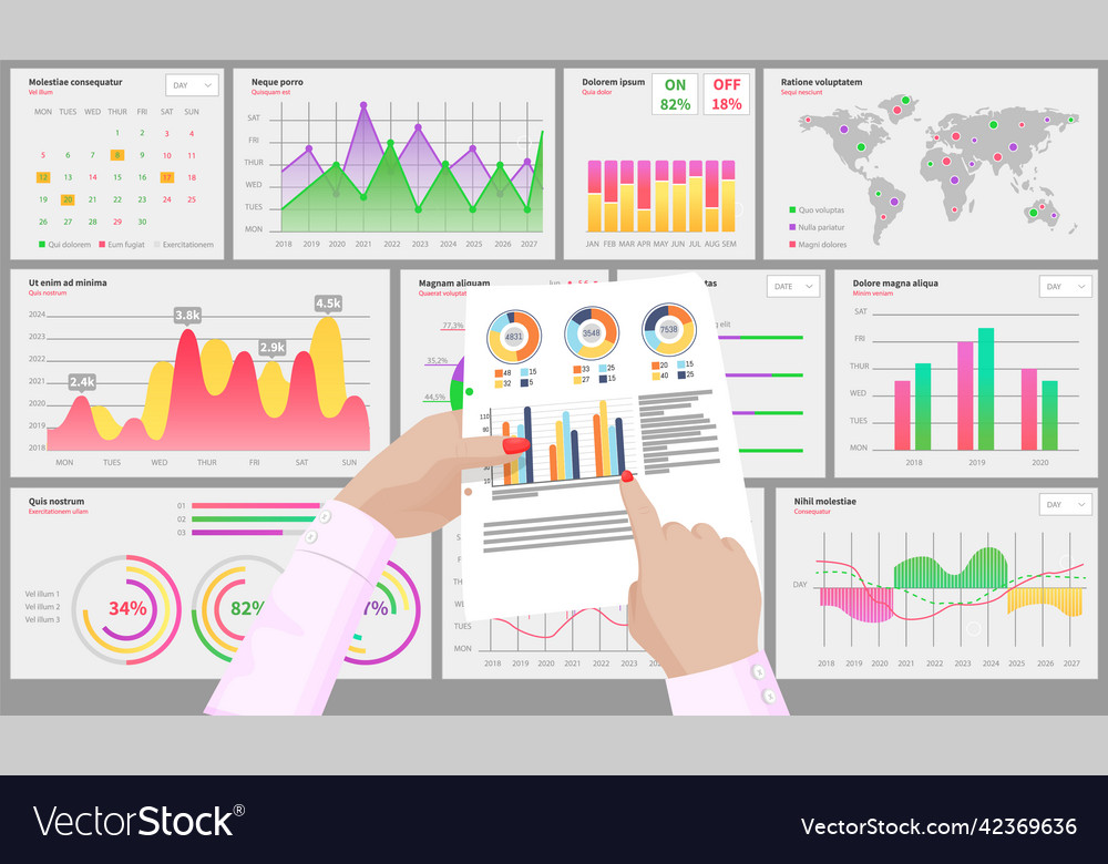 Market diagrams graphic information visualization Vector Image