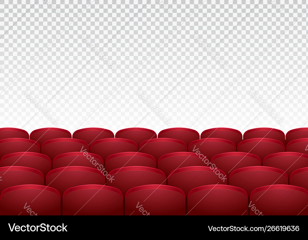 Rows red cinema or theater seats isolated Vector Image