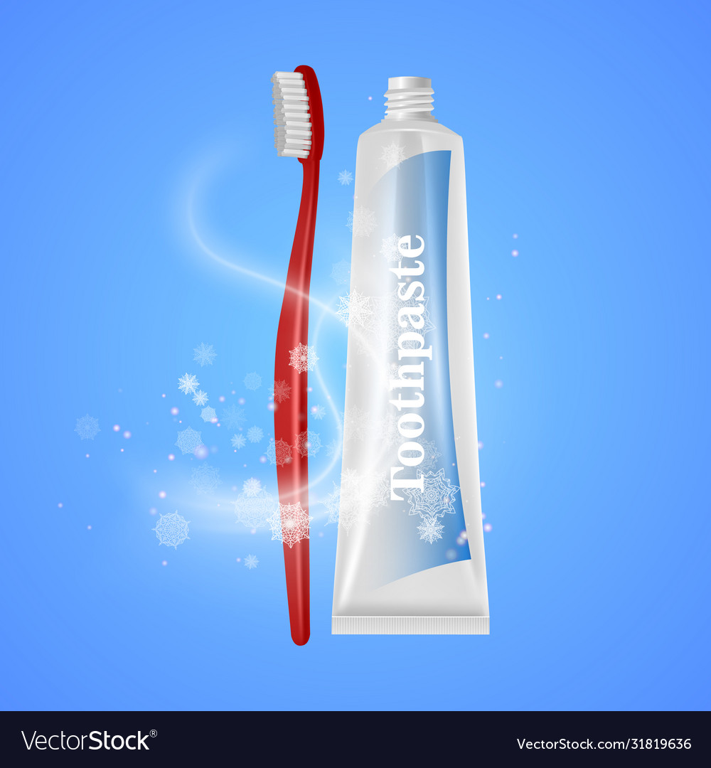Toothpaste and toothbrush refreshing Royalty Free Vector