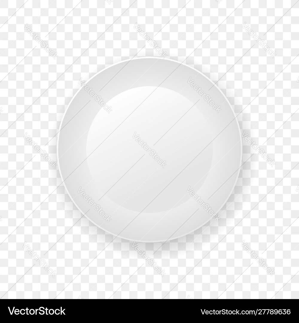 White plate isolated on transparent background Vector Image
