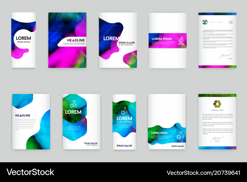 Abstract colorful liquid and fluid cover design Vector Image