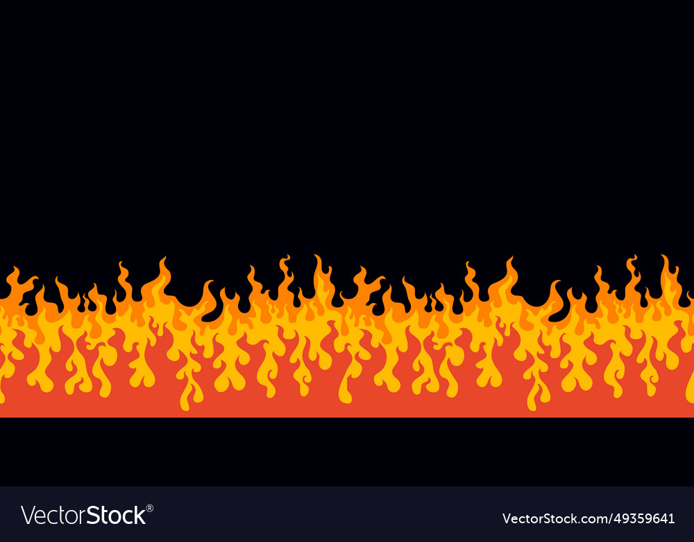 Abstract fire border seamless pattern Royalty Free Vector