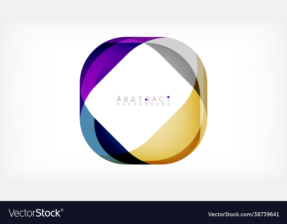 Abstract square shape with overlapping waves Vector Image