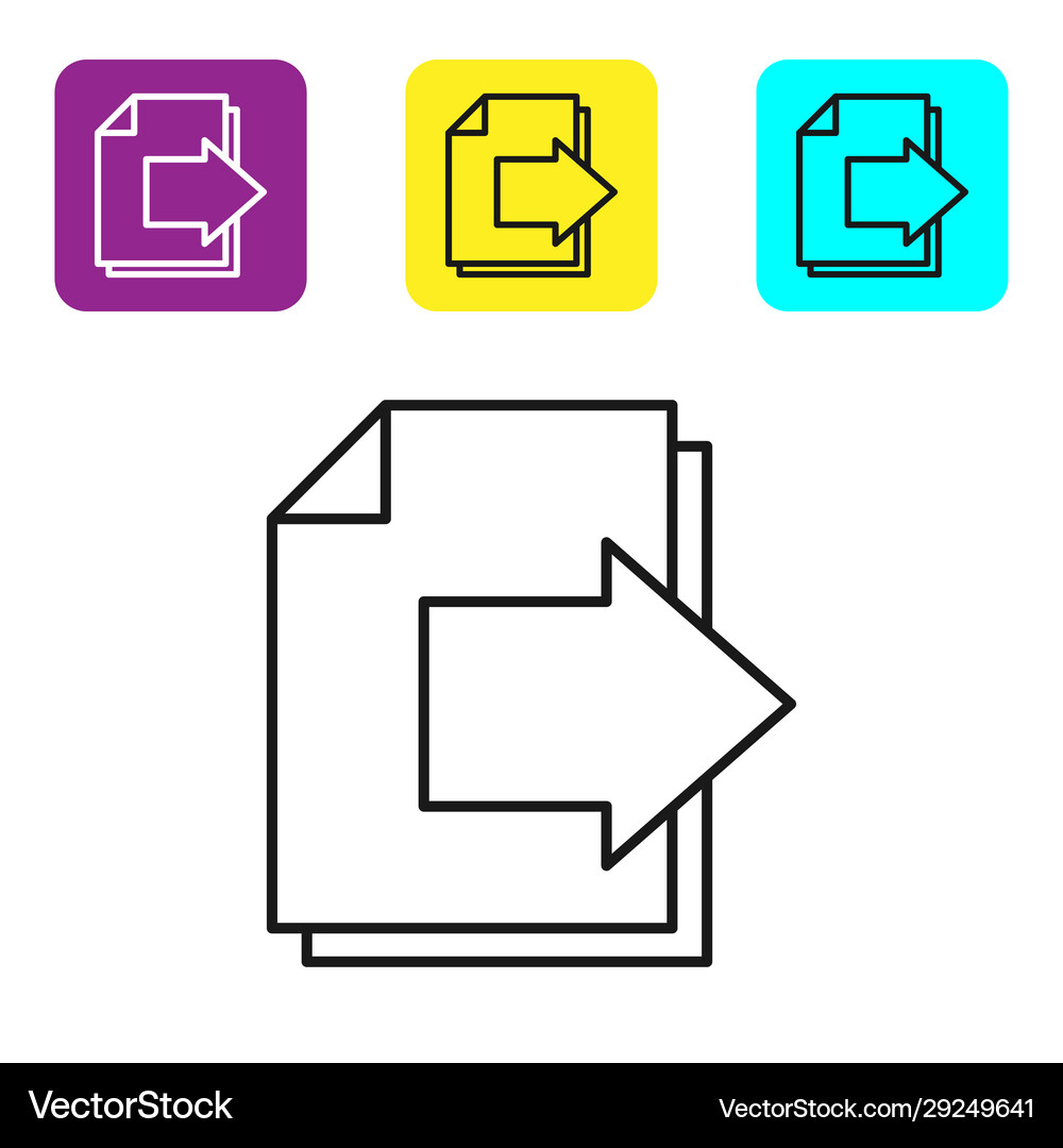 Black line next page arrow icon isolated on white Vector Image