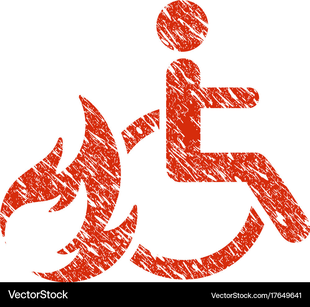 Burn patient icon grunge watermark Royalty Free Vector Image