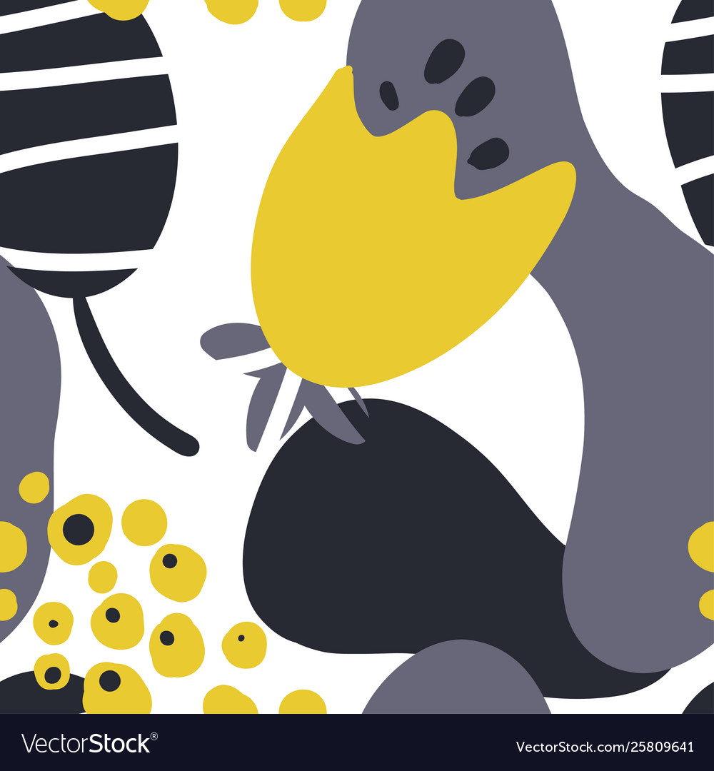 Collage style seamless pattern Royalty Free Vector Image