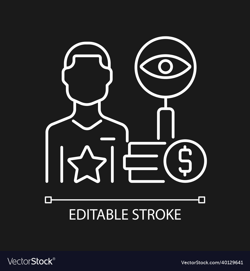 Comptroller white linear icon for dark theme Vector Image