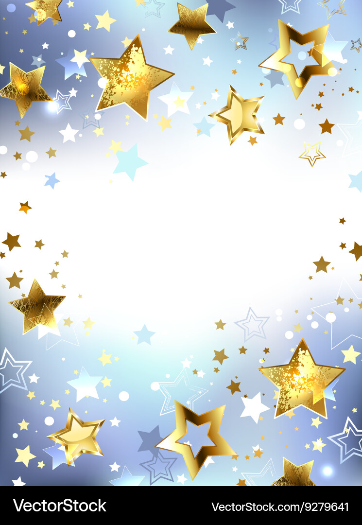Golden stars on a light background Royalty Free Vector Image