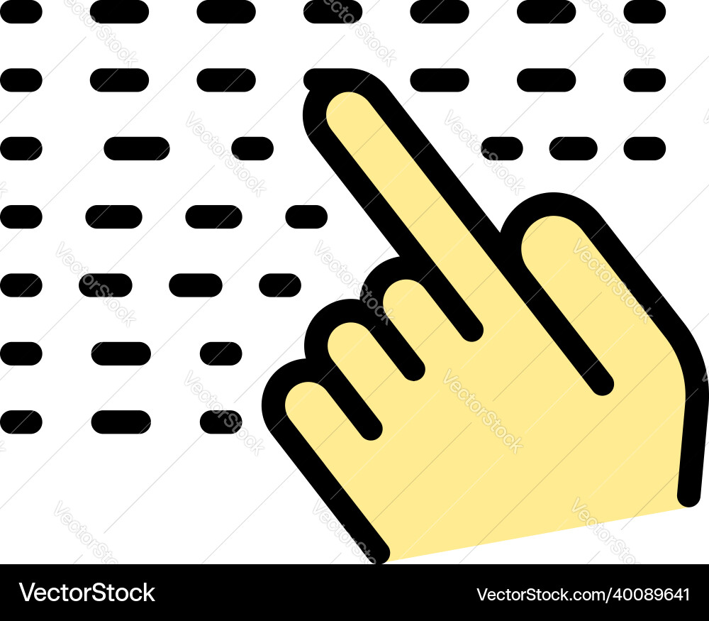 Handicapped blind writing icon color outline Vector Image
