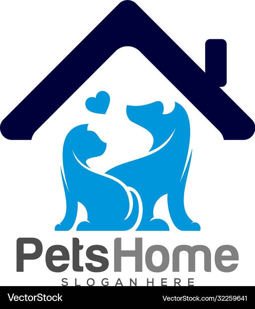 Home pets logo dog cat design template animals Vector Image