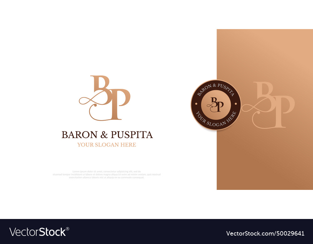 Initial bp logo design Royalty Free Vector Image